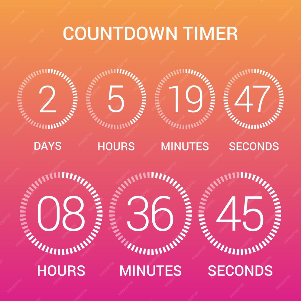 Premium Vector | Circle countdown clock counter timer on gradient ...