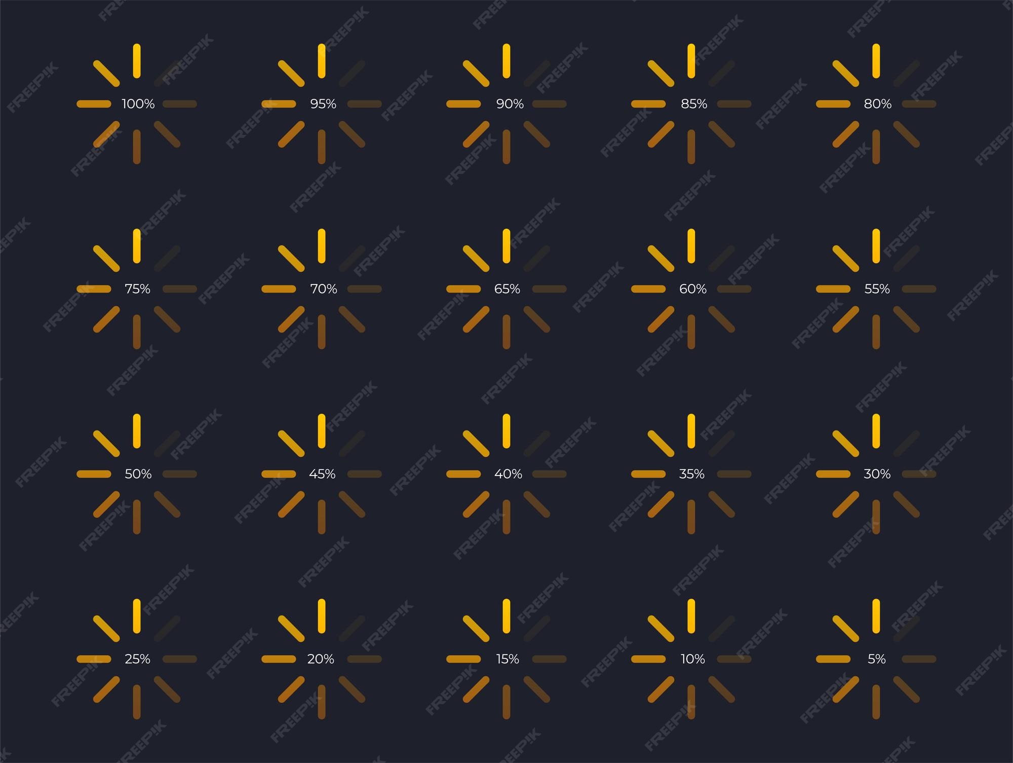 Premium Vector | Circle loading icon set with gradient progress object ...