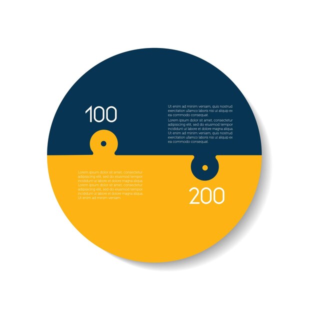 Premium Vector | Circle round infographic puzzle two step chart ... Premium Vector | Circle round infographic puzzle two step chart ...