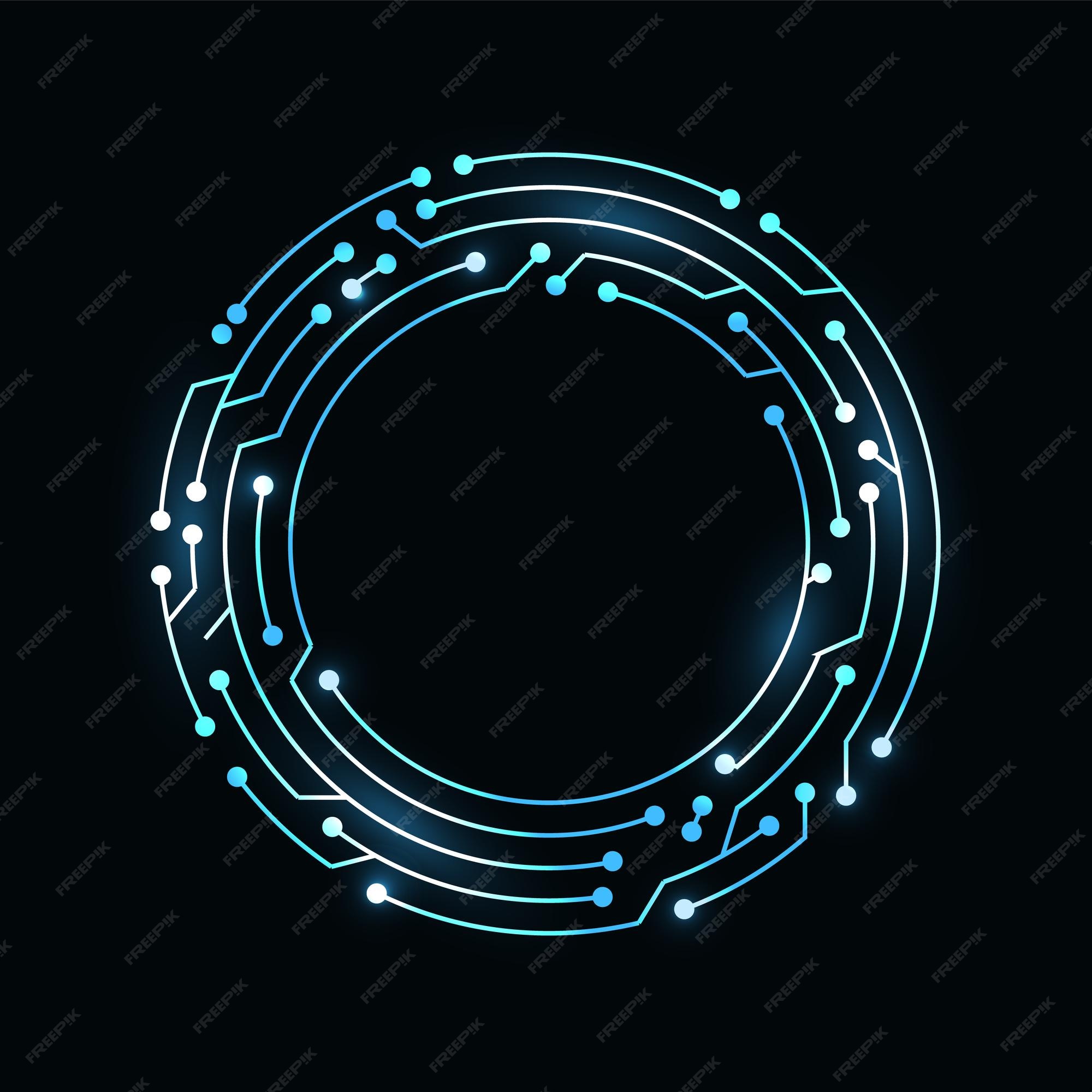 Premium Vector | Circuit board circle frame abstract digital round ...