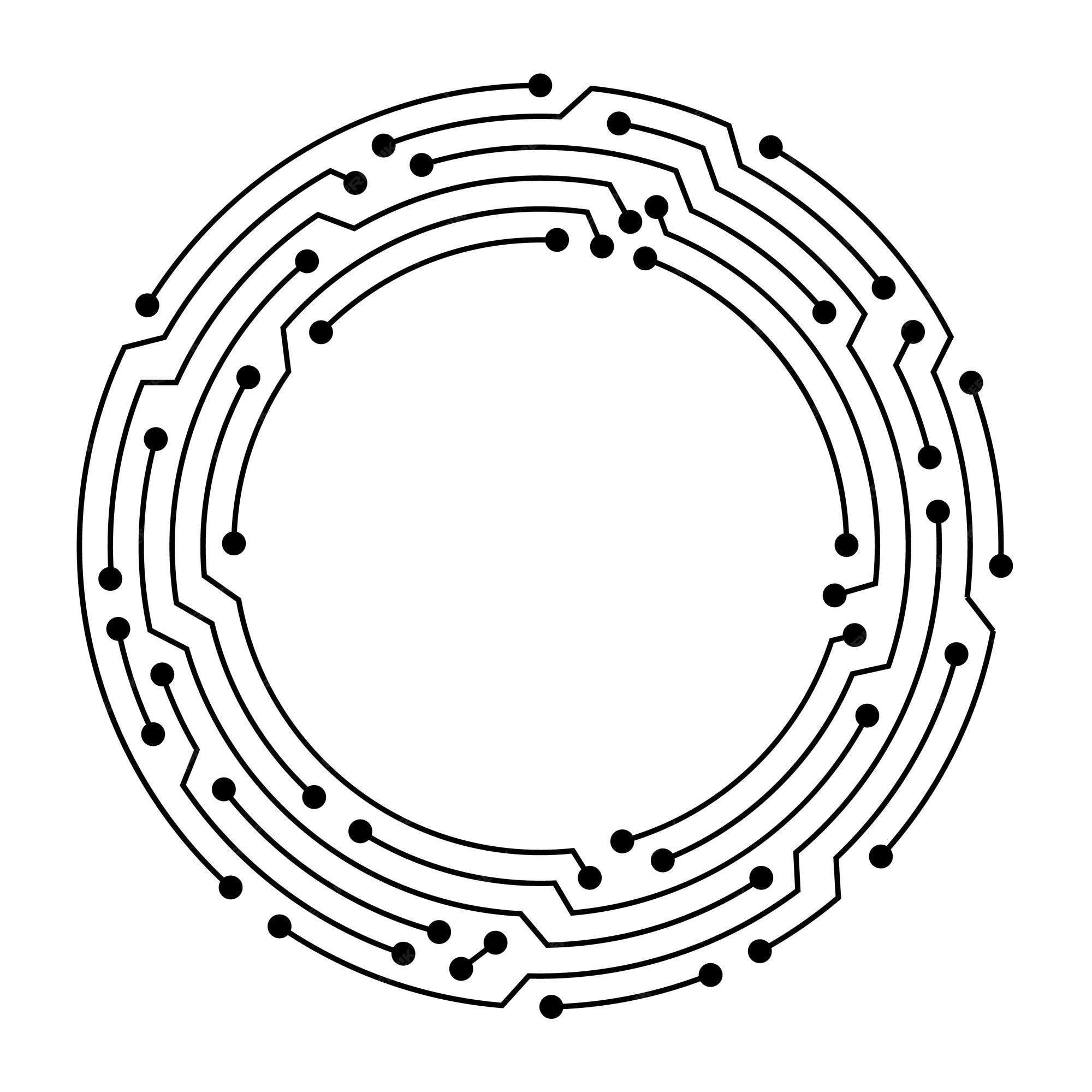 Premium Vector | Circuit board circle frame abstract digital round frame hardware board and ...