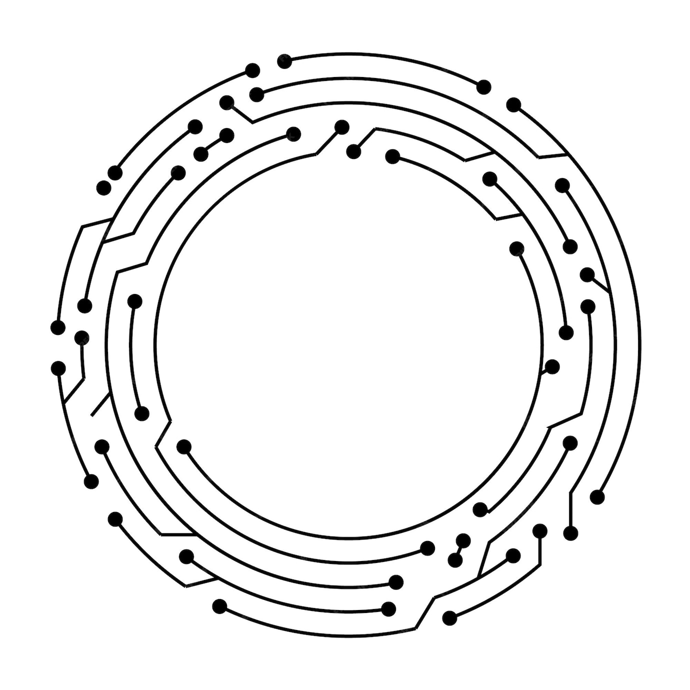 Premium Vector Circuit Board Circle Frame Abstract Digital Round Frame Hardware Board And