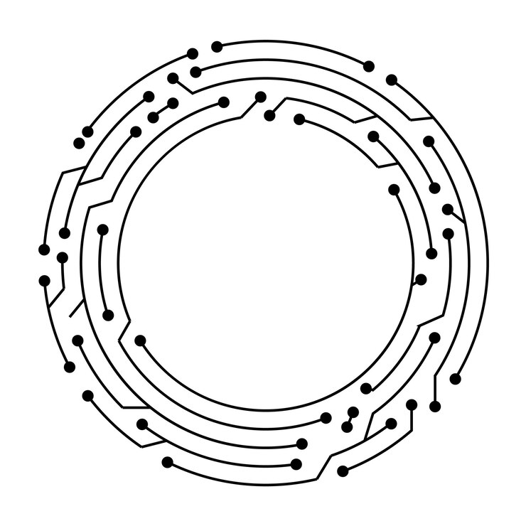 Premium Vector | Circuit board circle frame Abstract digital round frame hardware board and ...