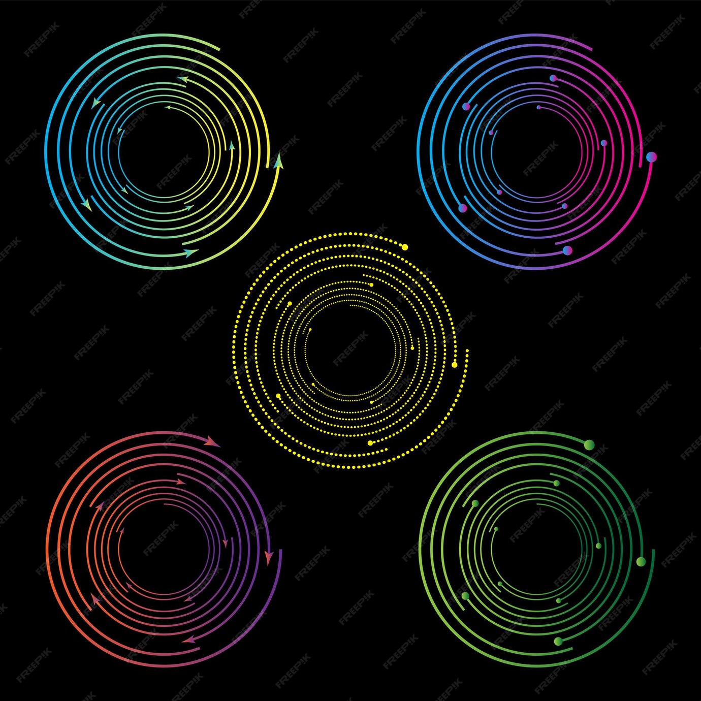 Premium Vector Circular Frame Spins Linear Symbol Rotates Circles Frame Loop Circle Loading Bar