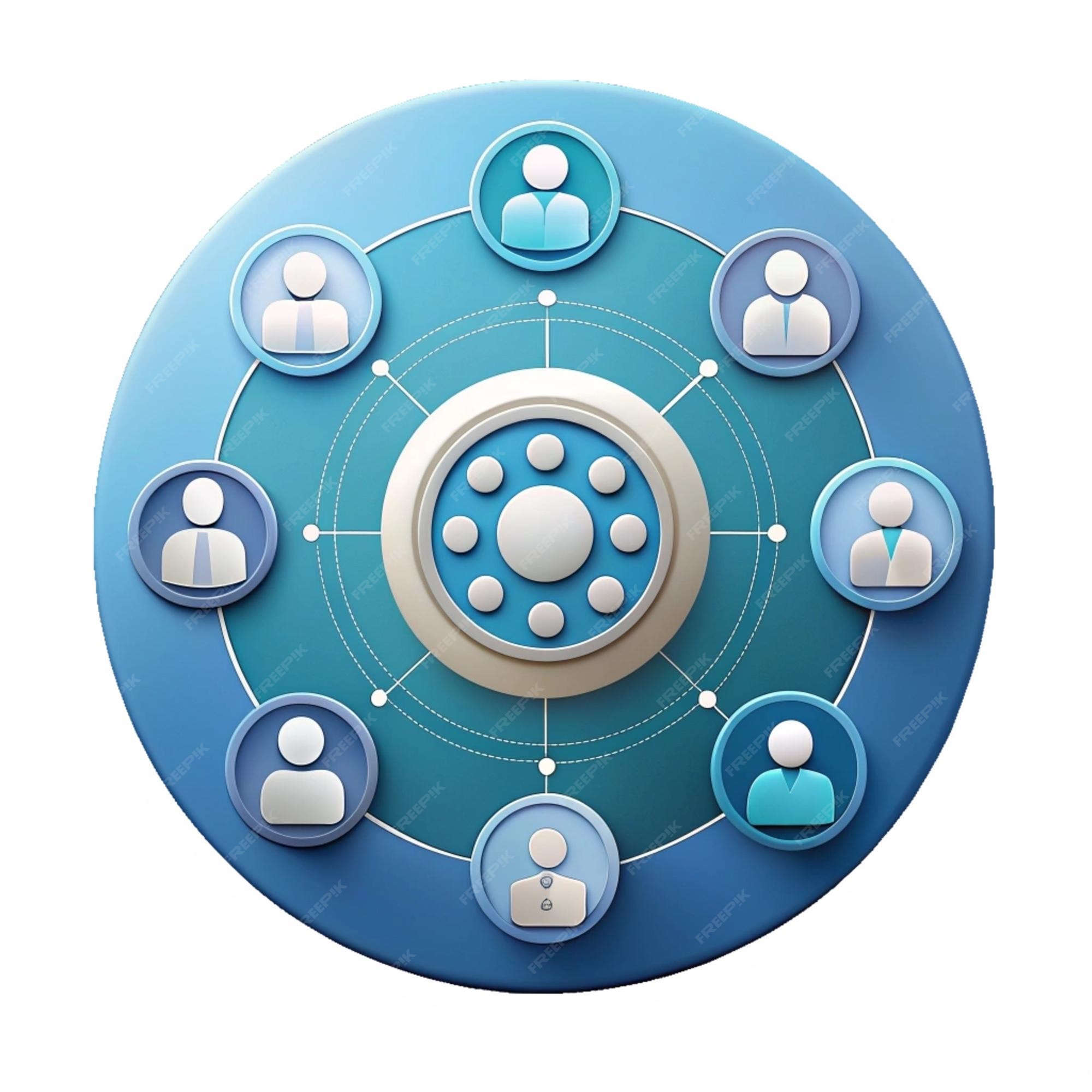 Premium Vector | Circular Network Diagram with People Icons Premium Vector | Circular Network Diagram with People Icons
