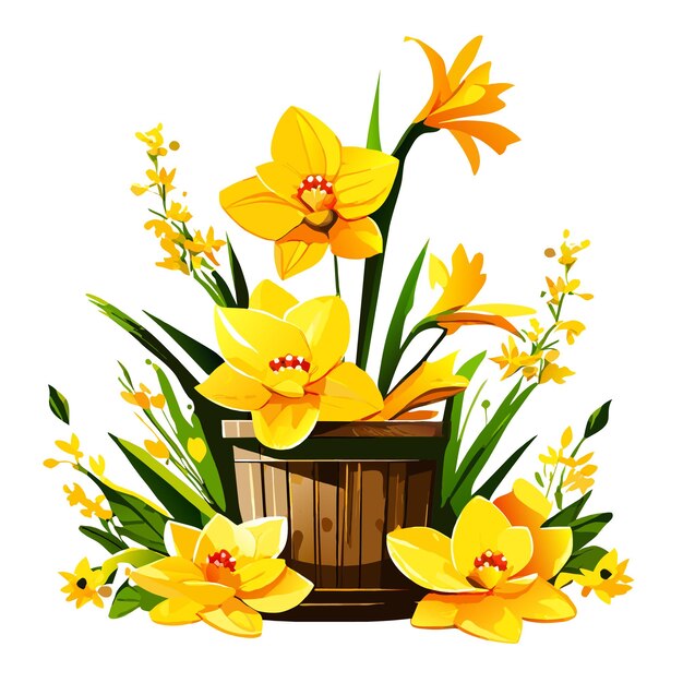 Premium Vector | Clean and minimalist daffodil design in premium vector Premium Vector | Clean and minimalist daffodil design in premium vector