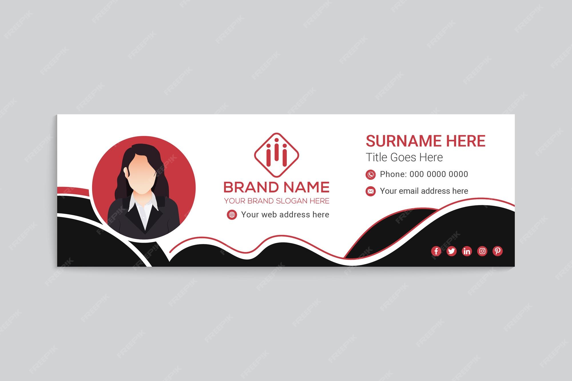 Premium Vector | Clean modern professional email signature Premium Vector | Clean modern professional email signature