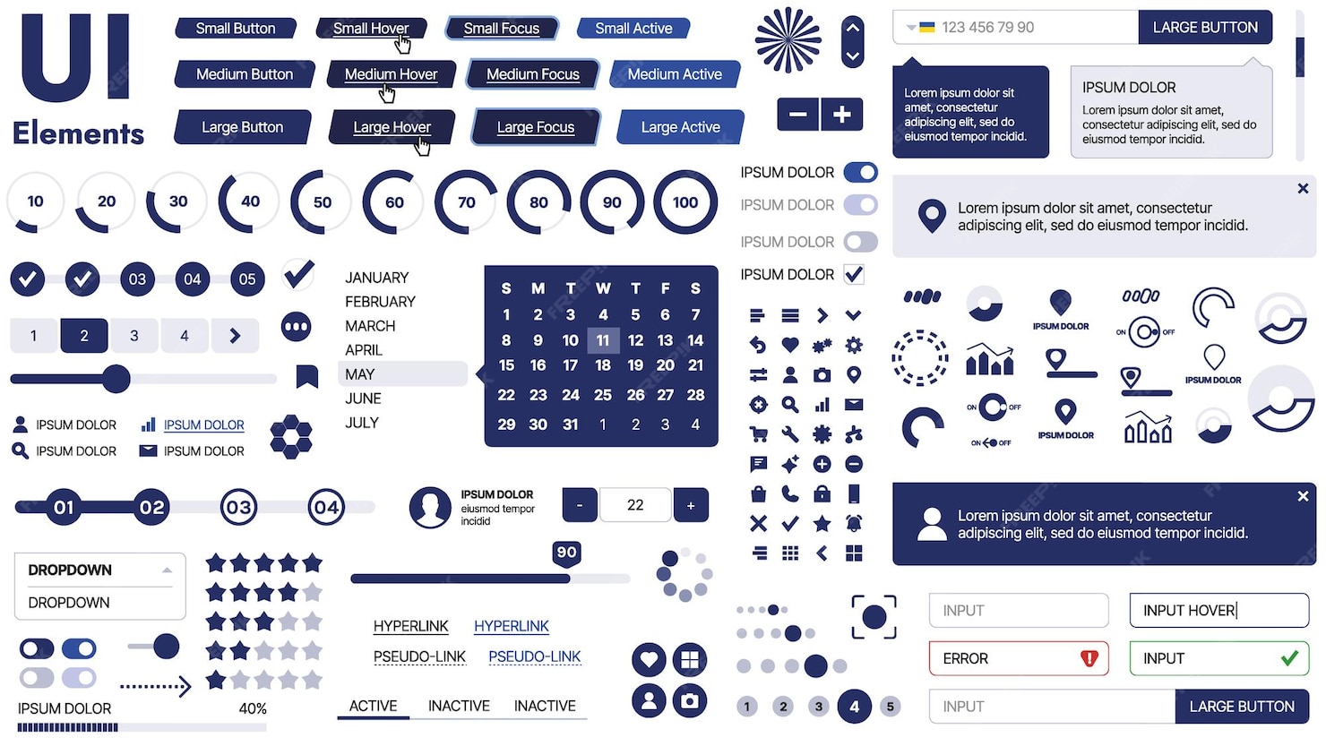 Premium Vector | A clean and responsive template with UI elements menu icons and checkboxes ...