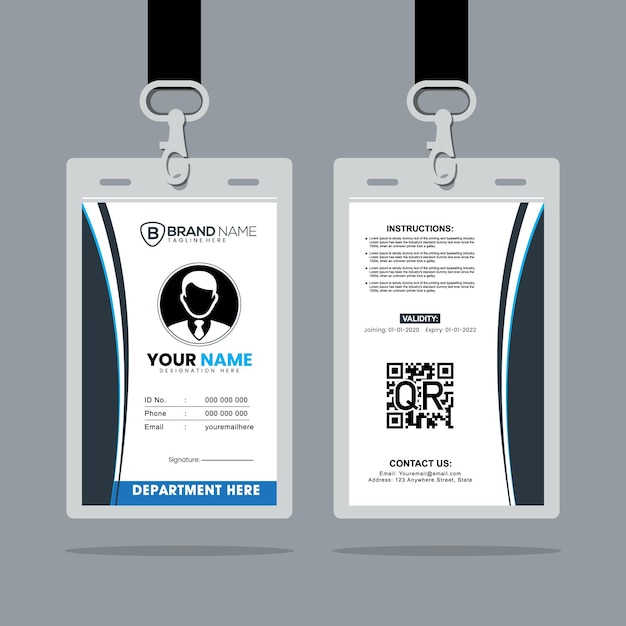 Premium Vector | Clean and simple id card design template. simple ... Premium Vector | Clean and simple id card design template. simple ...