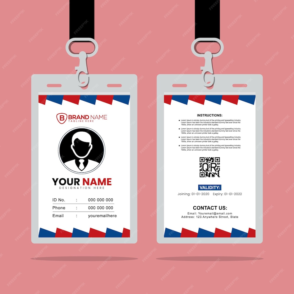 Premium Vector | Clean and Simple ID Card Design Template. Simple ... Premium Vector | Clean and Simple ID Card Design Template. Simple ...