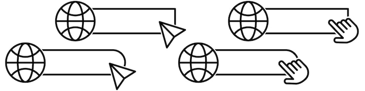 Premium Vector | Click cursor blank button on transparent background Clicking banner template ...