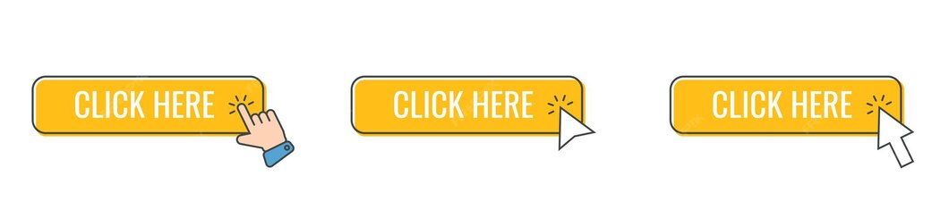 Premium Vector Click Cursor Icon With Click Here Button Vector Set Action Button With Mouse Click