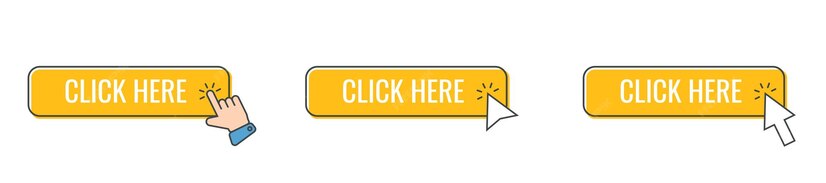 Premium Vector | Click cursor icon with click here button vector set action button with mouse click