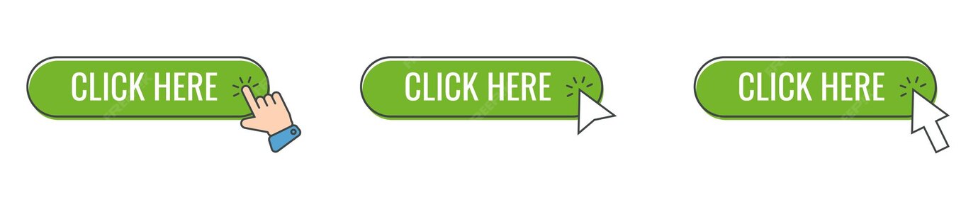 Premium Vector | Click cursor icon with click here button vector set Action button with mouse click