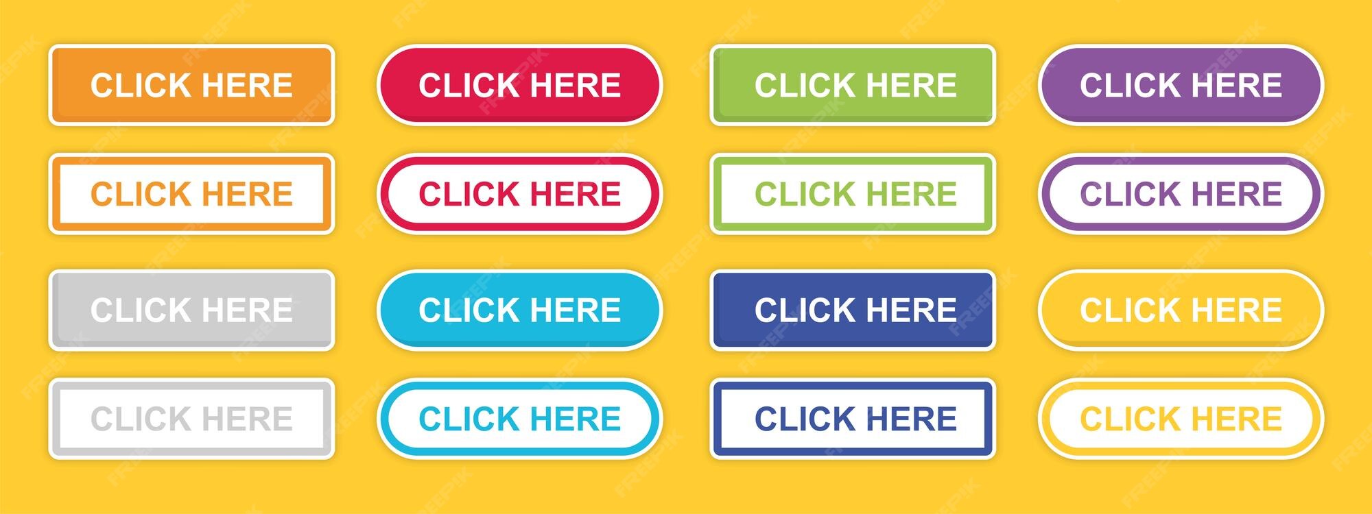 Premium Vector | Click here button with arrow pointer clicking icon click here vector web button