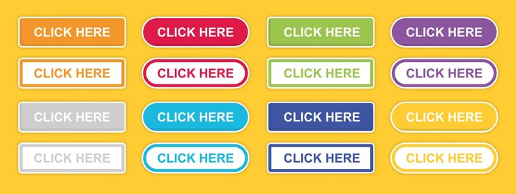 Premium Vector | Click here button with arrow pointer clicking icon click here vector web button