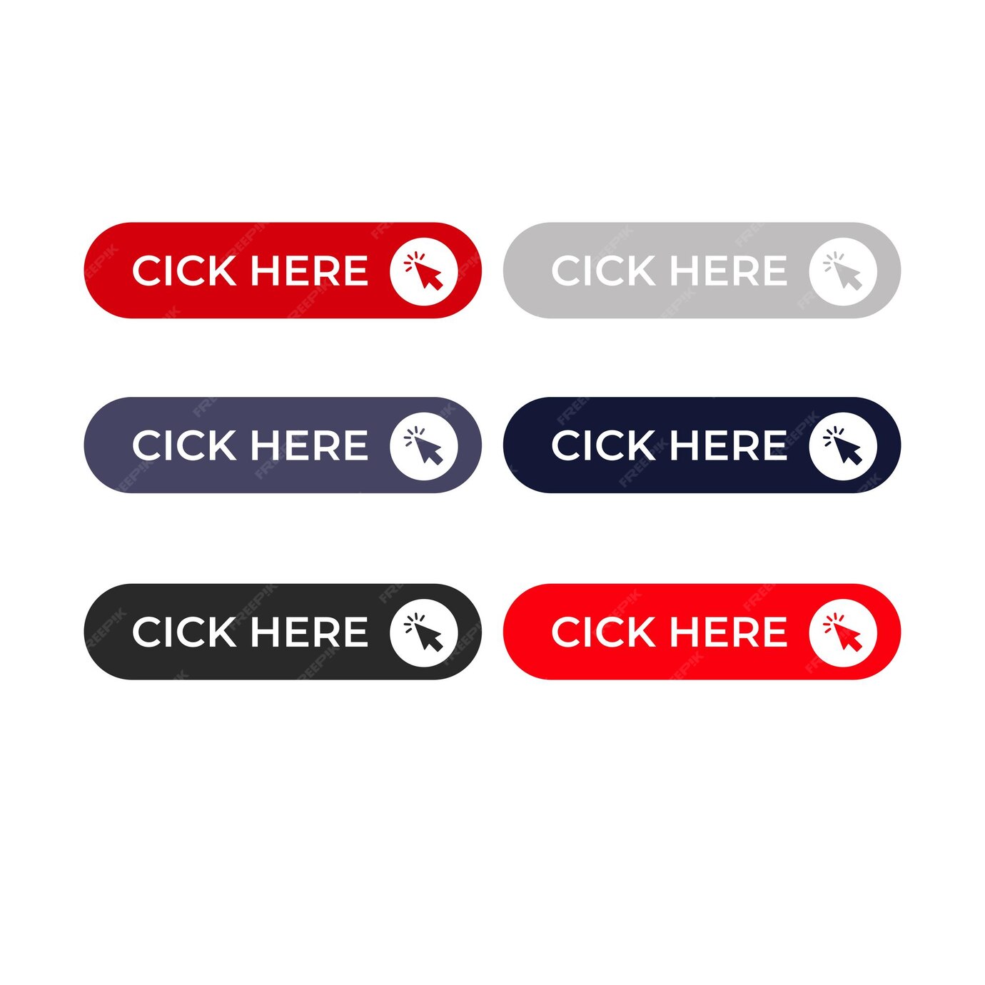 Premium Vector | Click here button with arrow pointer clicking icon. click here vector web button.