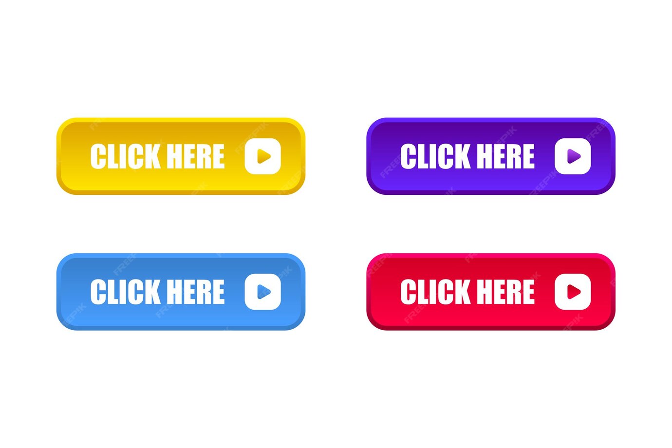 Premium Vector | Click here button with arrow pointer clicking icon set of modern buttons for ...