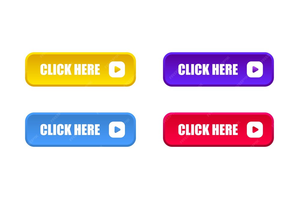 Premium Vector | Click here button with arrow pointer clicking icon set of modern buttons for ...