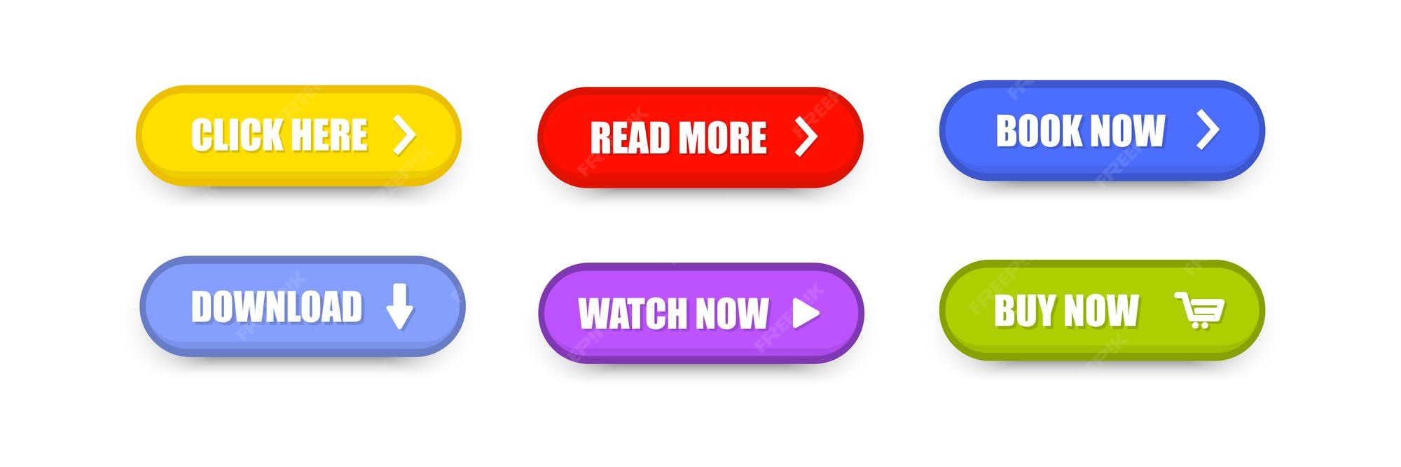 Premium Vector | Click here button with arrow pointer clicking icon set of modern buttons for ...