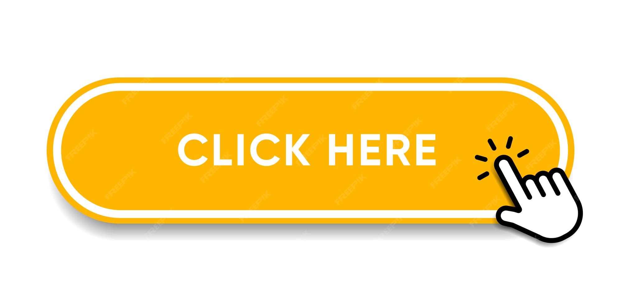 Premium Vector | Click here web button with hand cursor action button and arrow pointer computer ...