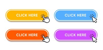 Premium Vector | Click here web buttons with hand cursor set of action button with arrow pointer ...