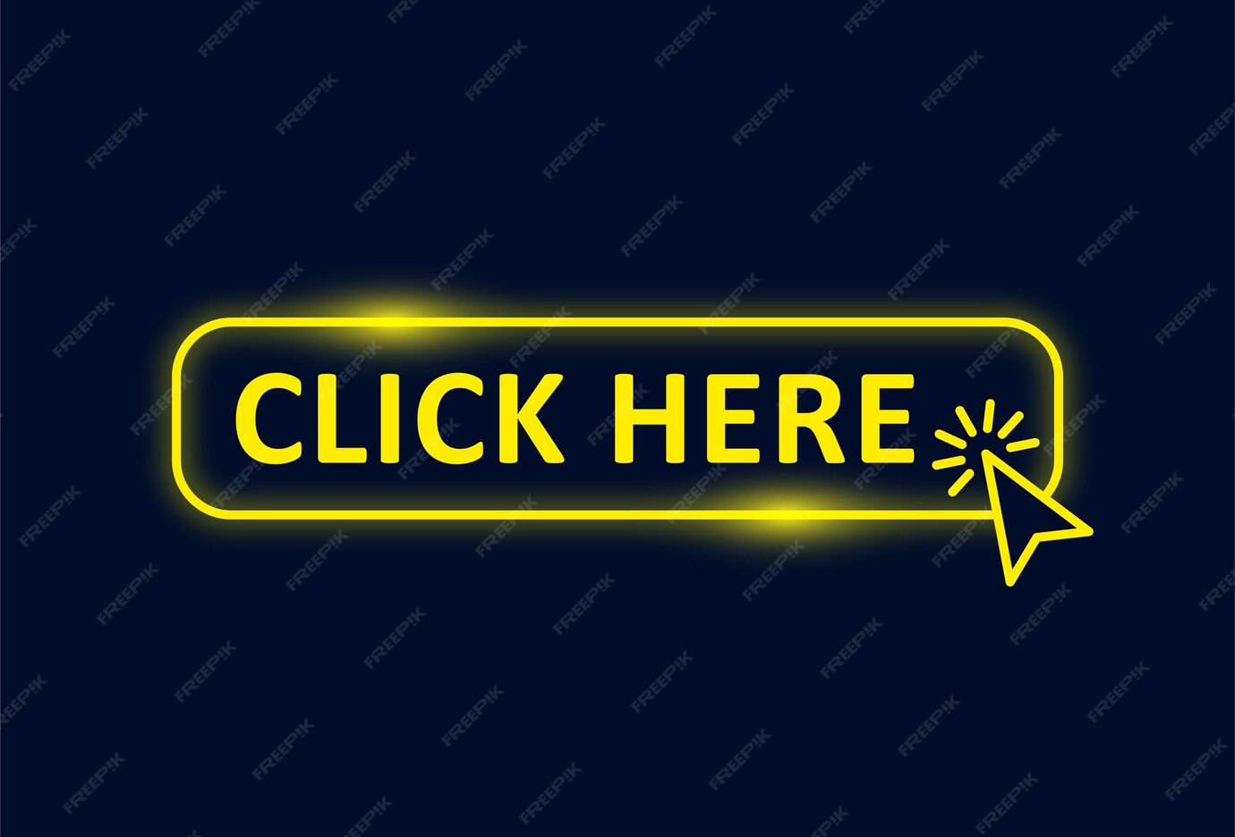 Premium Vector | Click here yellow button with the cursor button with the pointer clicking click ...