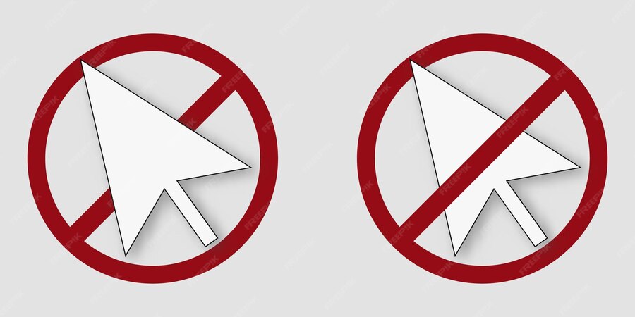 Premium Vector | Click link ban prohibit icon not allowed click mouse ...