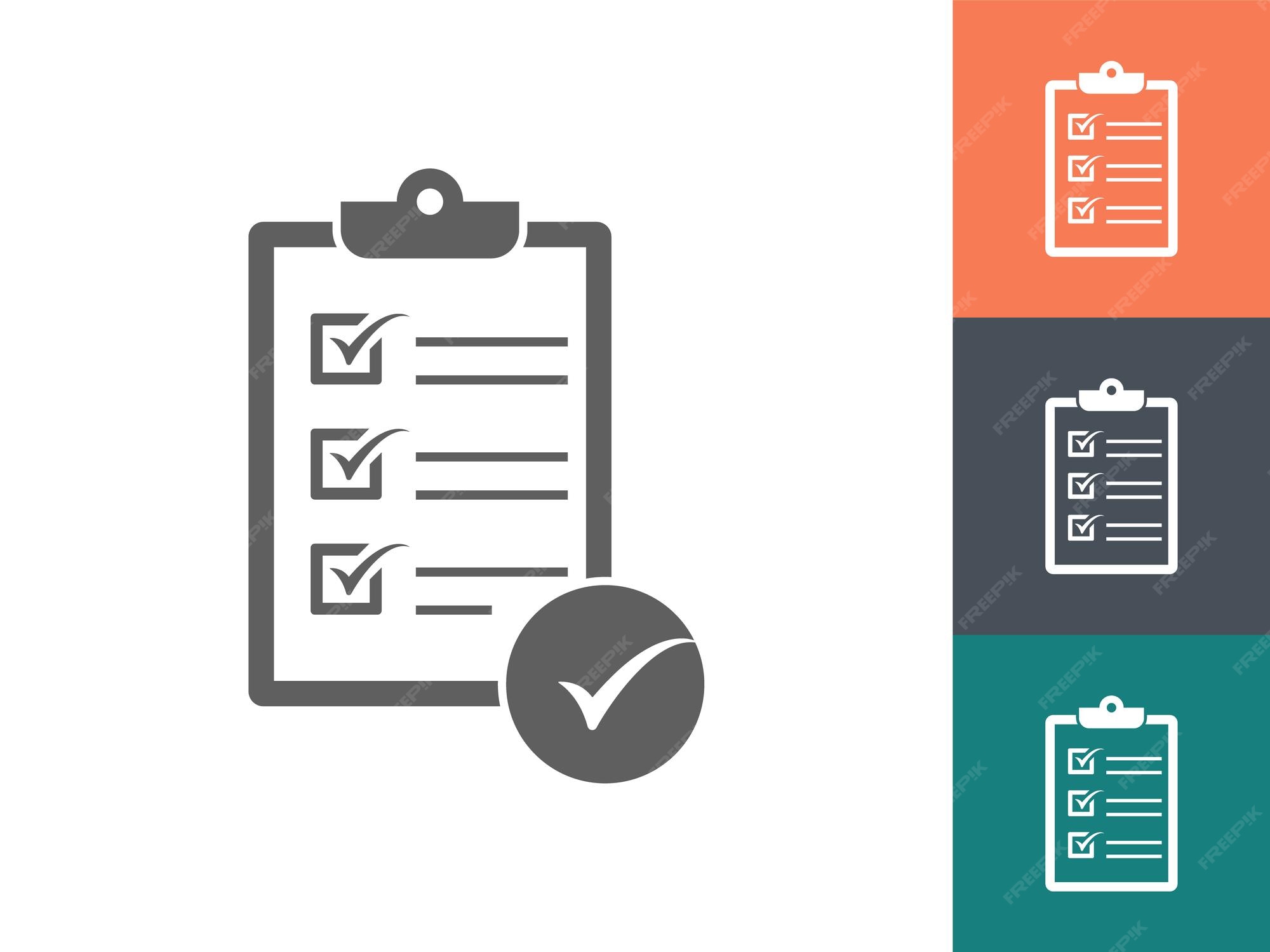 Premium Vector | Clipboard with checklist icon Flat Icon Solid style ... Premium Vector | Clipboard with checklist icon Flat Icon Solid style ...