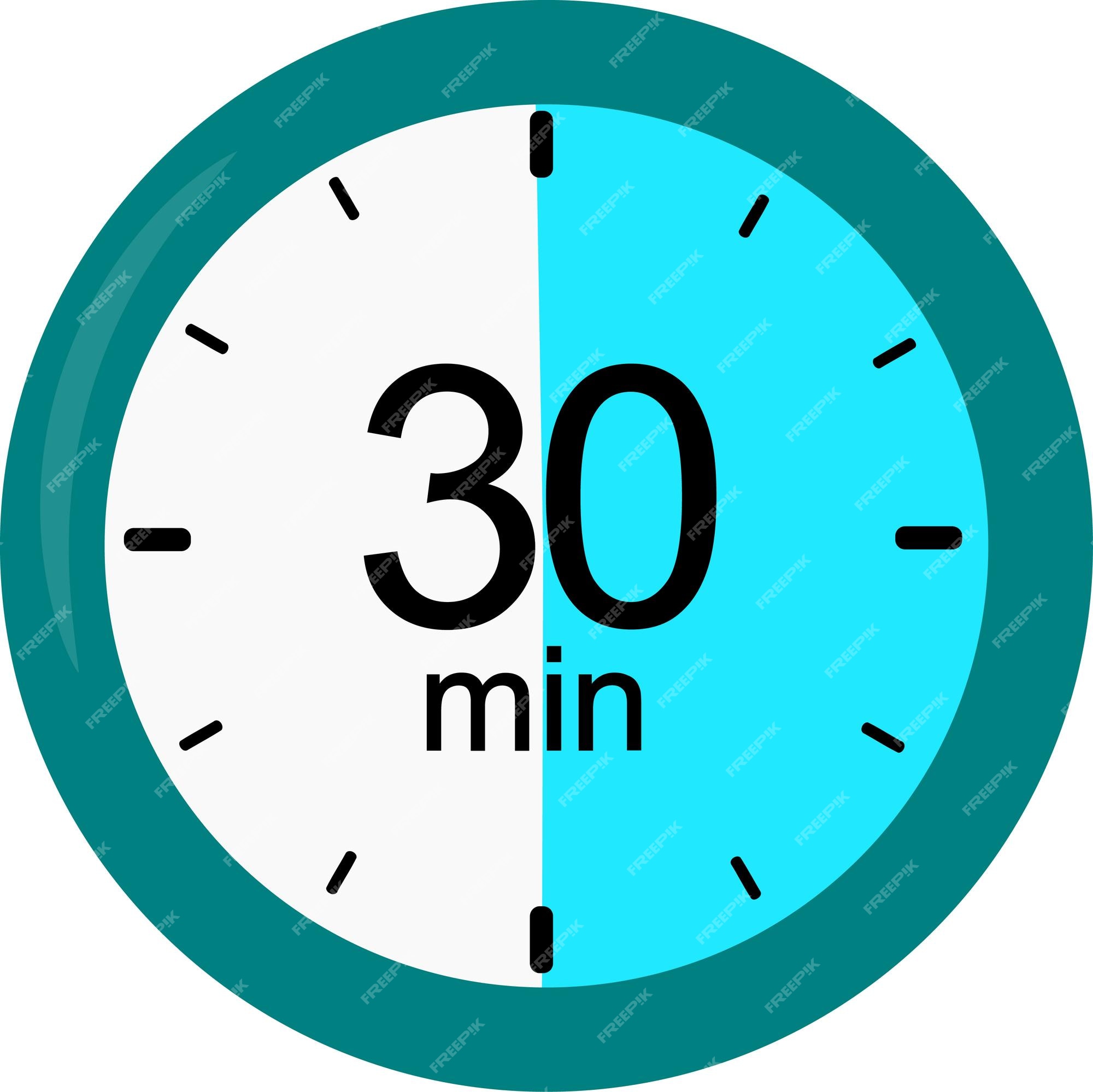 Premium Vector | Clock 30 minutes vector graphics Premium Vector | Clock 30 minutes vector graphics