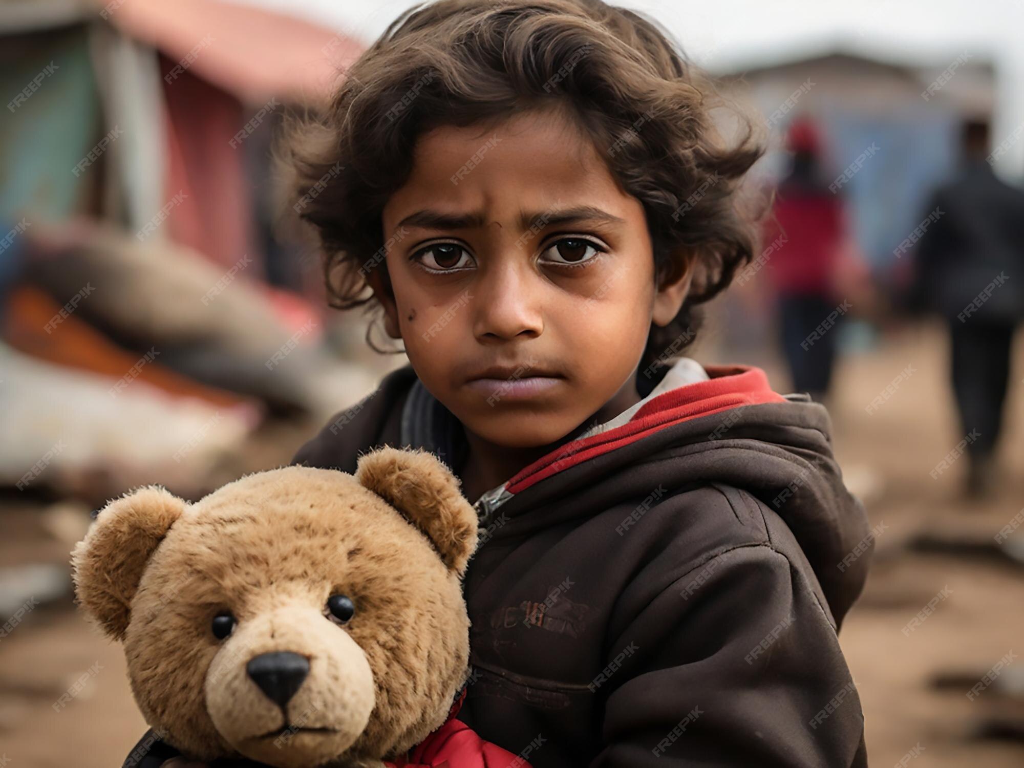 Close Up Portrait of a Refugee Child | Premium AI-generated vector Close Up Portrait of a Refugee Child | Premium AI-generated vector