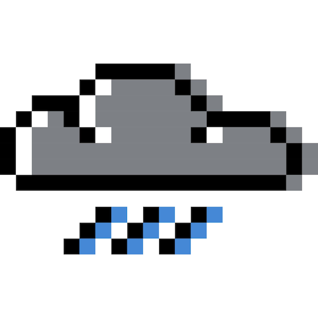 Premium Vector | Cloud cartoon icon in pixel style Premium Vector | Cloud cartoon icon in pixel style
