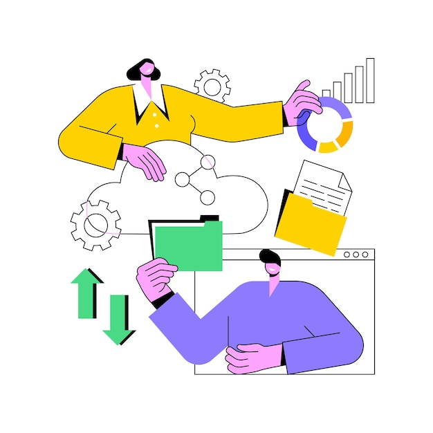 Premium Vector | Cloud collaboration abstract concept vector illustration Premium Vector | Cloud collaboration abstract concept vector illustration