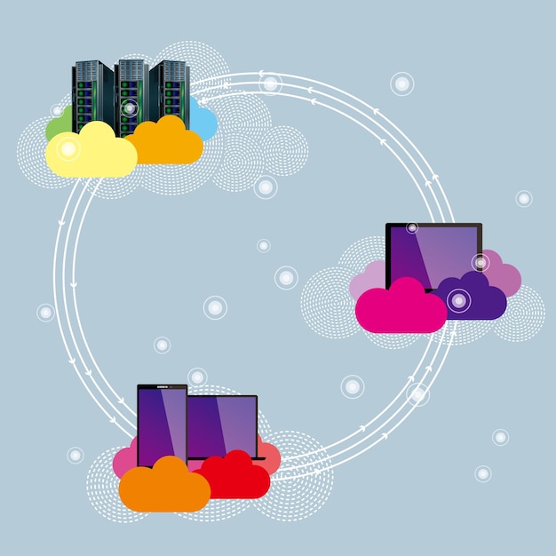 Premium Vector | Cloud computing concept design. the background is blue. Premium Vector | Cloud computing concept design. the background is blue.