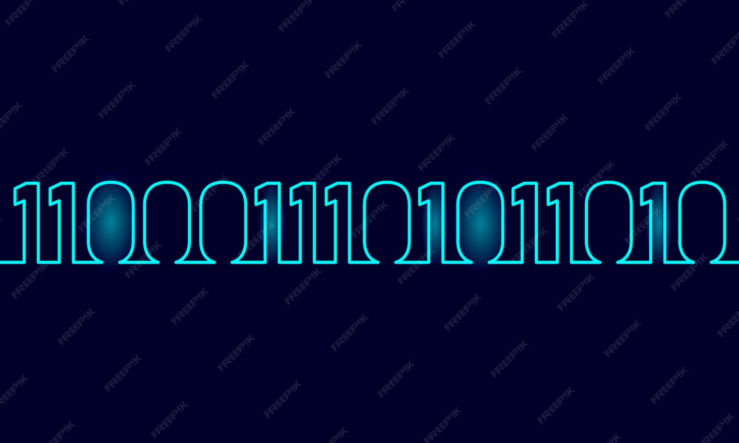 Premium Vector | Cloud computing continuous line art border from binary code numbers big data ...