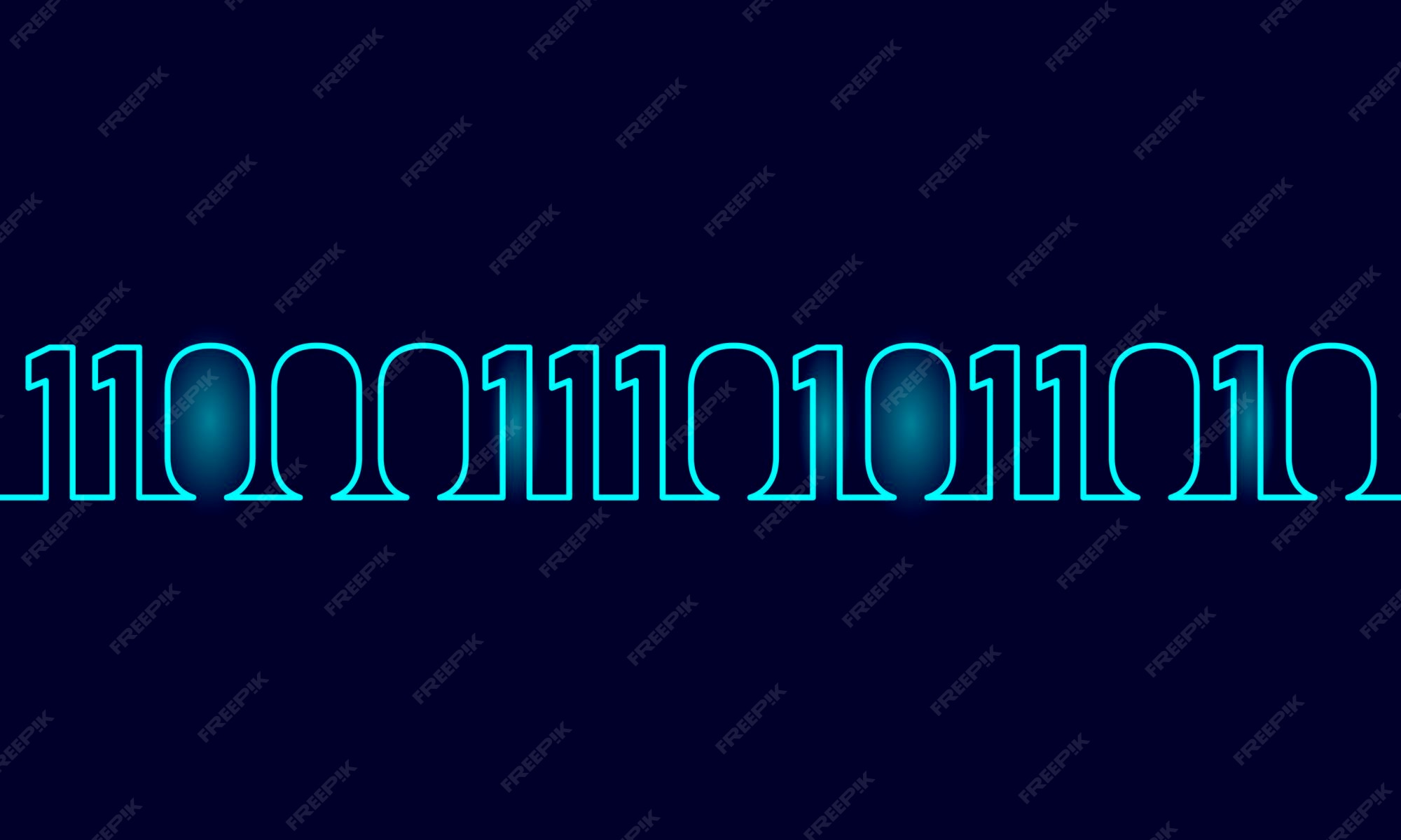 Premium Vector | Cloud computing continuous line art border from binary code numbers big data ...