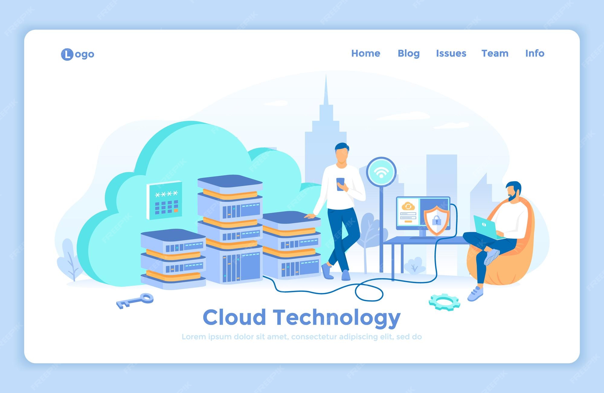 Premium Vector Cloud Computing And Web Services Technology Data Storage Hosting Connection