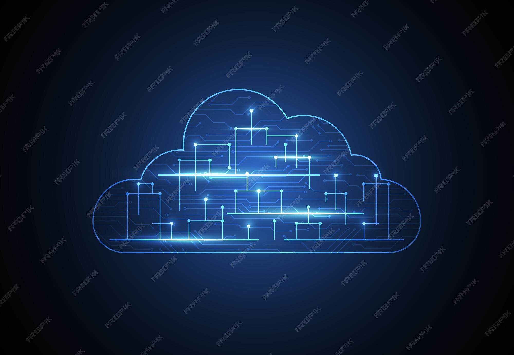 Premium Vector Cloud Networking Computing Concept Design Digital Data Transform Download And