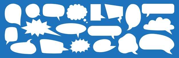 Premium Vector | Cloud speech bubbles collection Premium Vector | Cloud speech bubbles collection