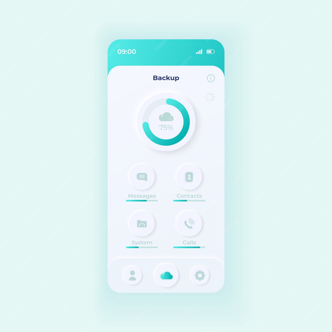 Premium Vector Cloud Storage Application Smartphone Interface Template Mobile App Page Light