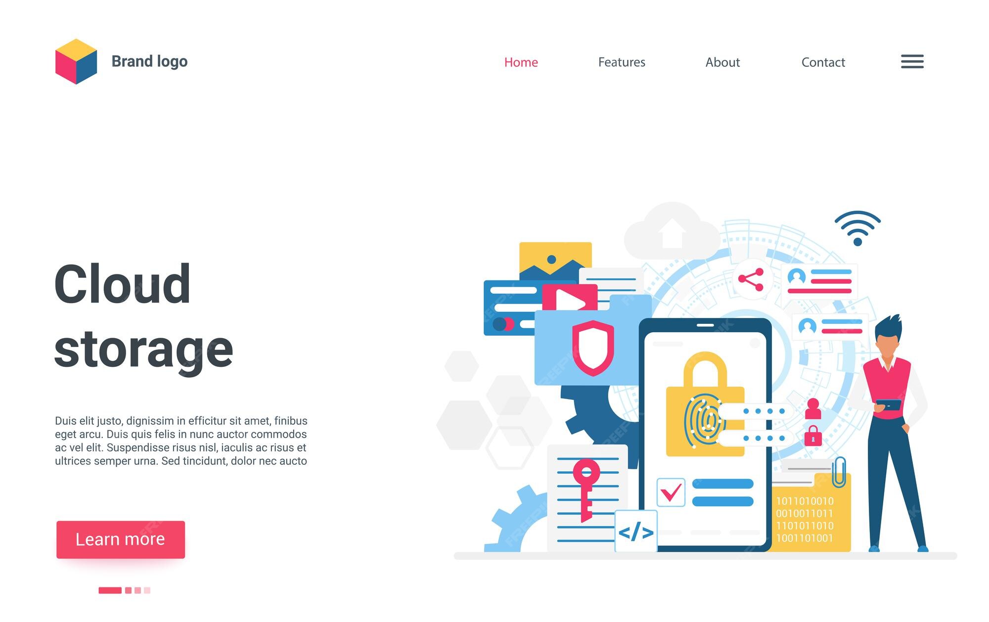 Premium Vector | Cloud storage cyber protection concept landing page ... Premium Vector | Cloud storage cyber protection concept landing page ...
