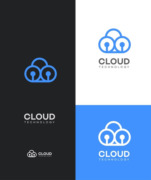 Premium Vector | Cloud technology logo Premium Vector | Cloud technology logo