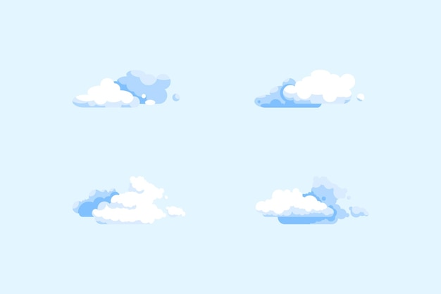 Premium Vector | Clouds in the sky icons Flat style Vector illustration Premium Vector | Clouds in the sky icons Flat style Vector illustration