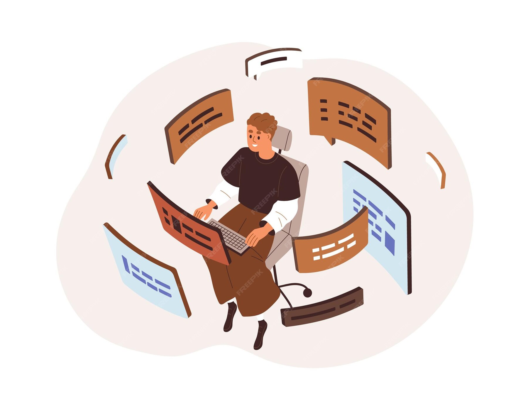 Premium Vector | Cms development concept. administration of content management system ...