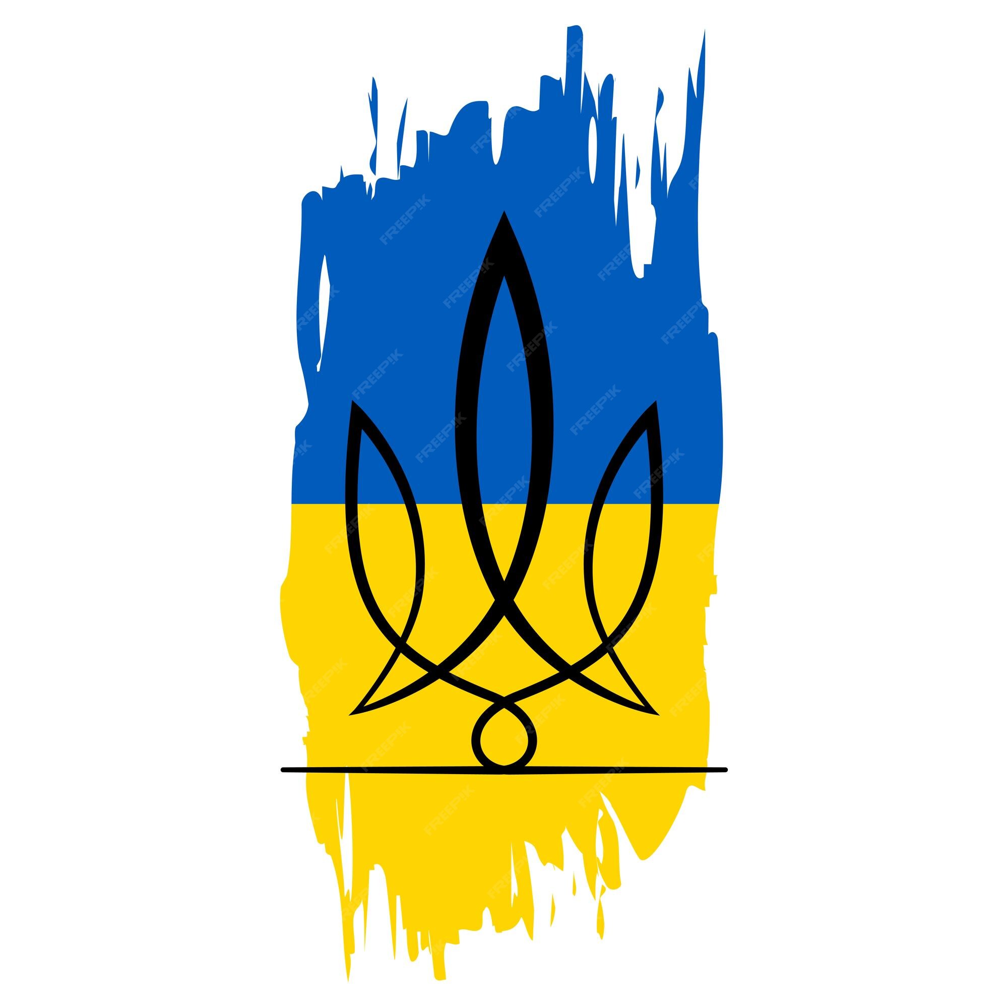 Premium Vector Coat Of Arms Of Ukraine In The Style Of Oneline On The