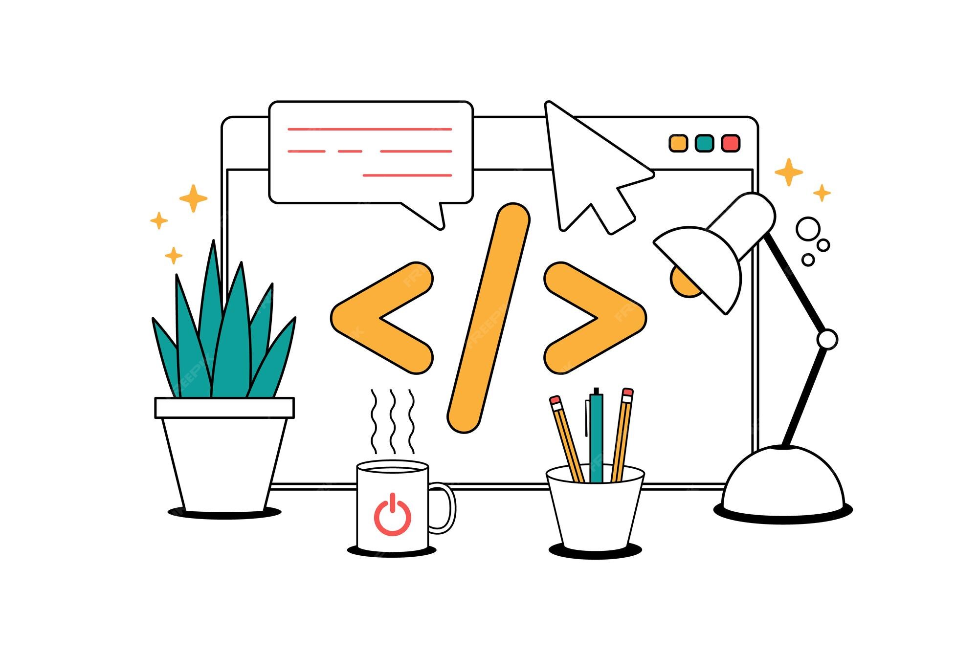 Premium Vector Code In The Browser Icon Coding Element Of Cyber