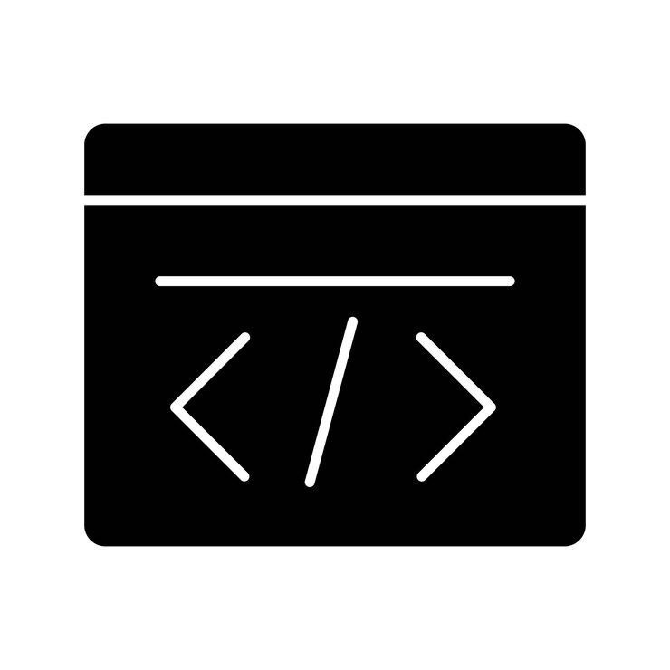 Premium Vector | Code developer programming user interface black Icon ...