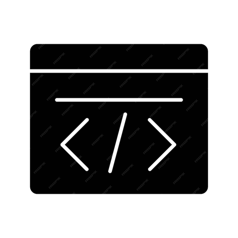 Premium Vector | Code developer programming user interface black icon button