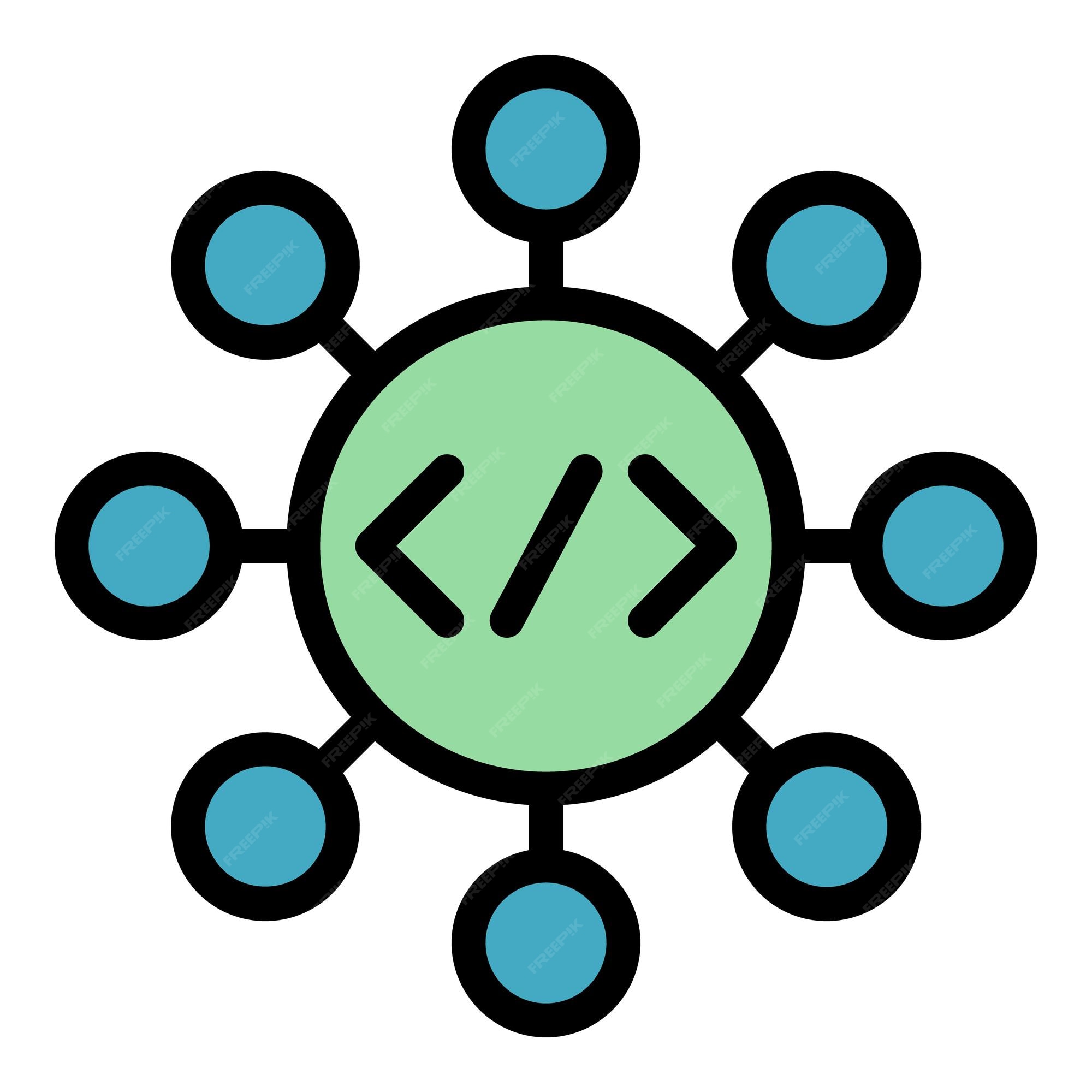 Premium Vector Code Web Scheme Icon Outline Vector Cms Website Design Html Color Flat