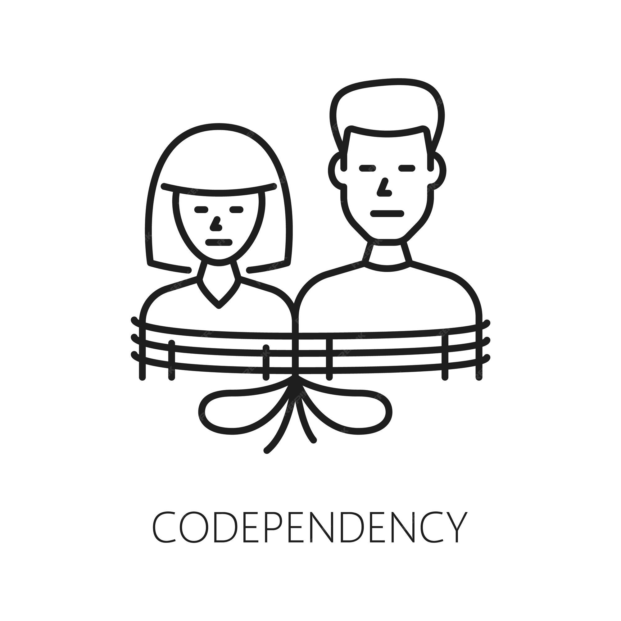 Premium Vector | Codependency psychological problem line icon Premium Vector | Codependency psychological problem line icon